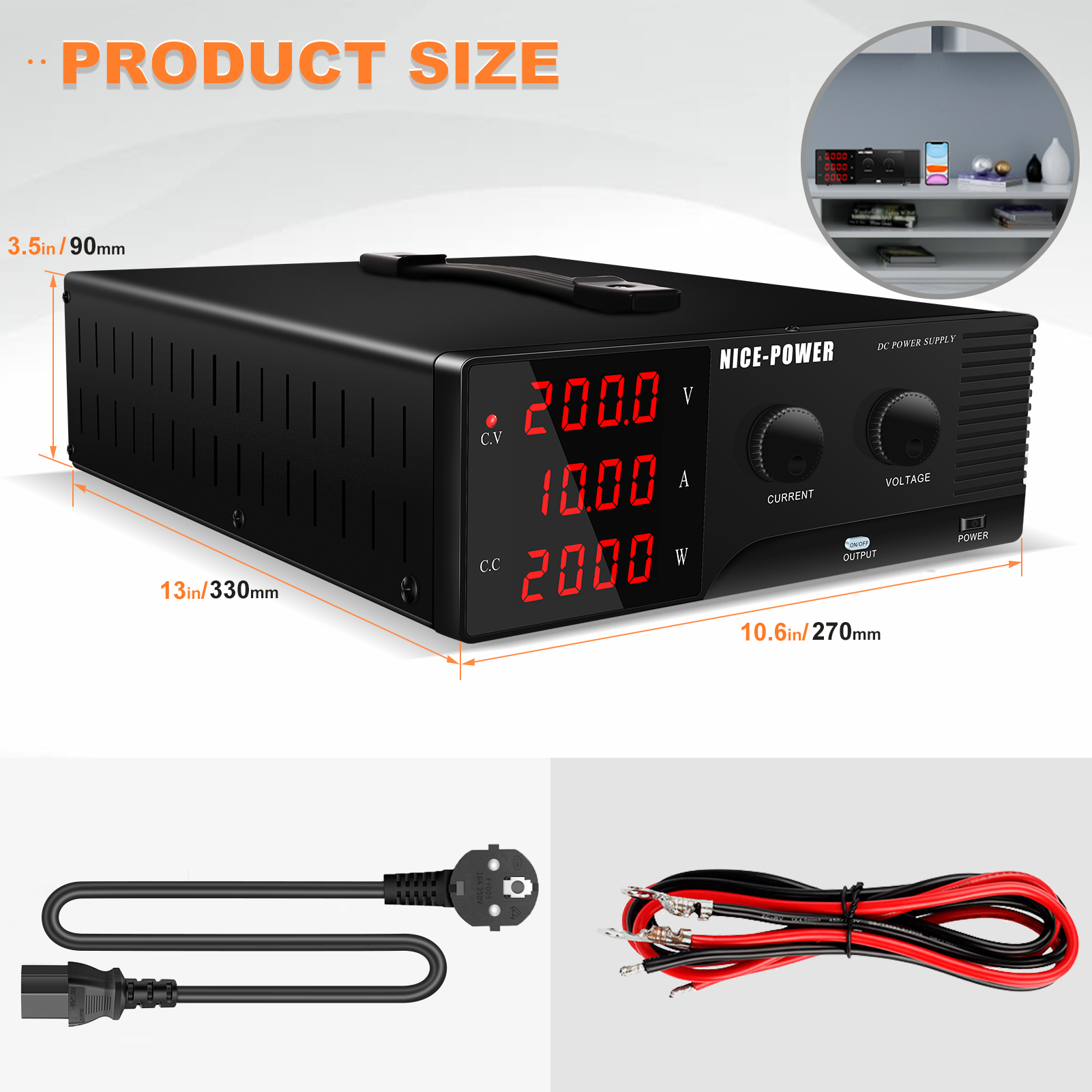 2000W 200V 10A Super High-power DC Power Supply Laboratory DC ...