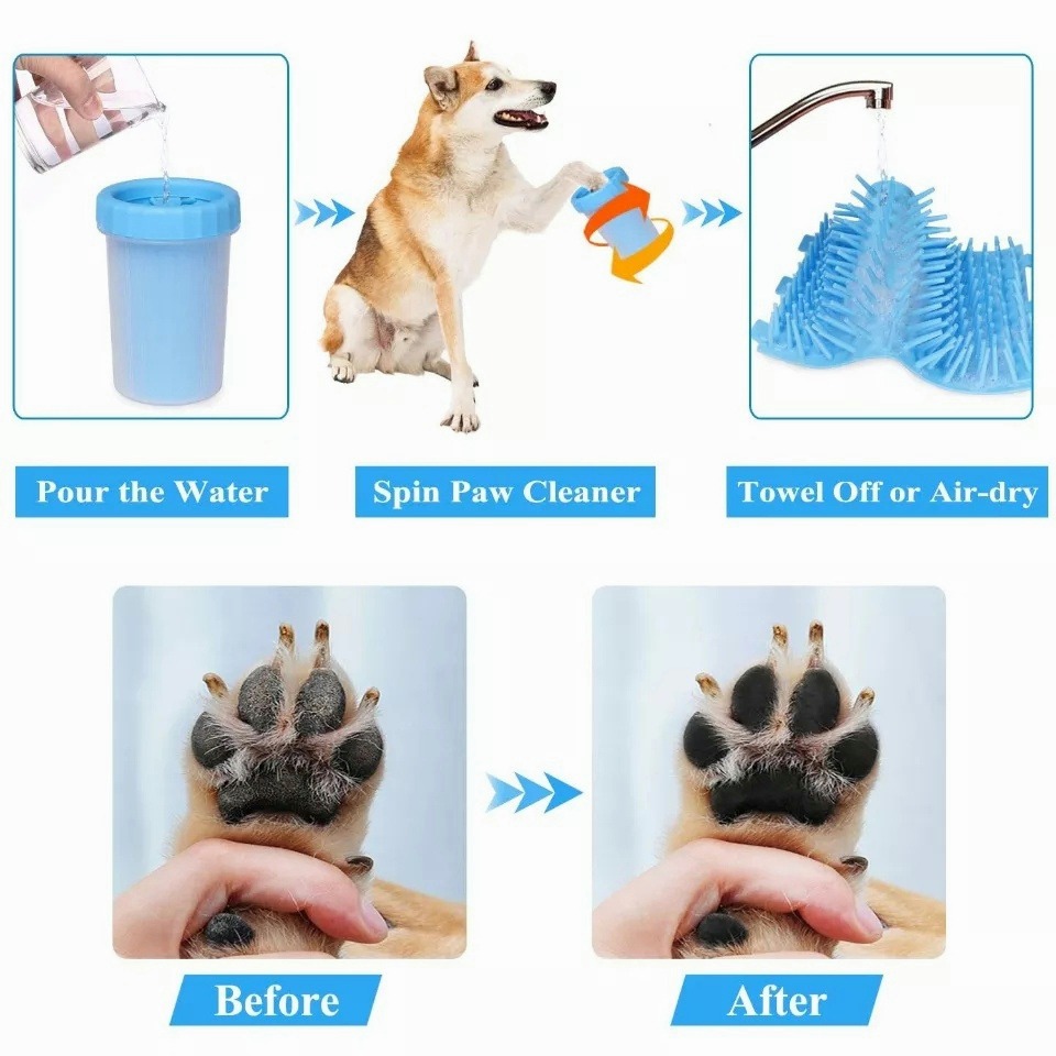 Qti Pet Foot Washer Portable Pet Dog Paw Cleaner Cup Dog Foot Cleaner ...
