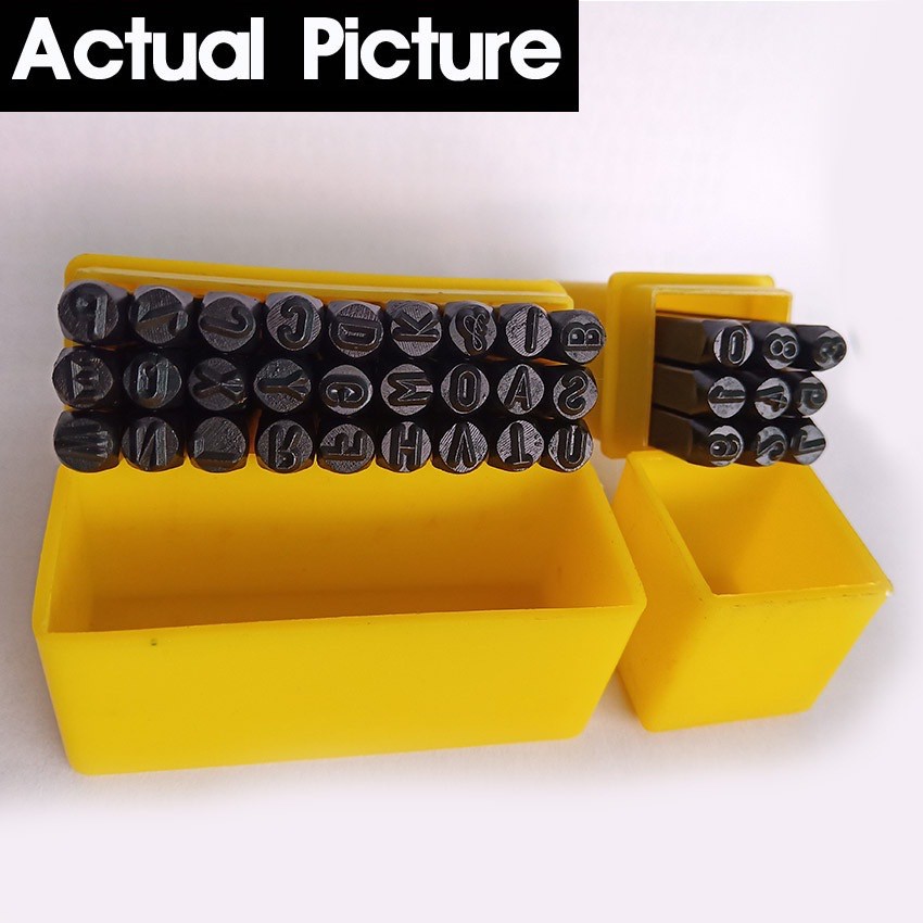 Number Letter Metal Stamping Set Punching Leather Jewelry Gold Silver ...