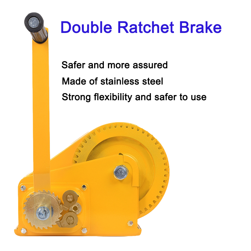2600LBS Manual Winch Heavy Duty Hand Crank Winch Automatic Brake ...