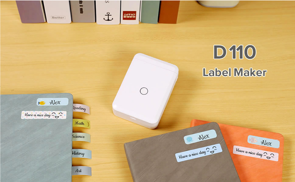NIIMBOT D110M Label Maker Machine with Tape Portable Bluetooth Sticker ...