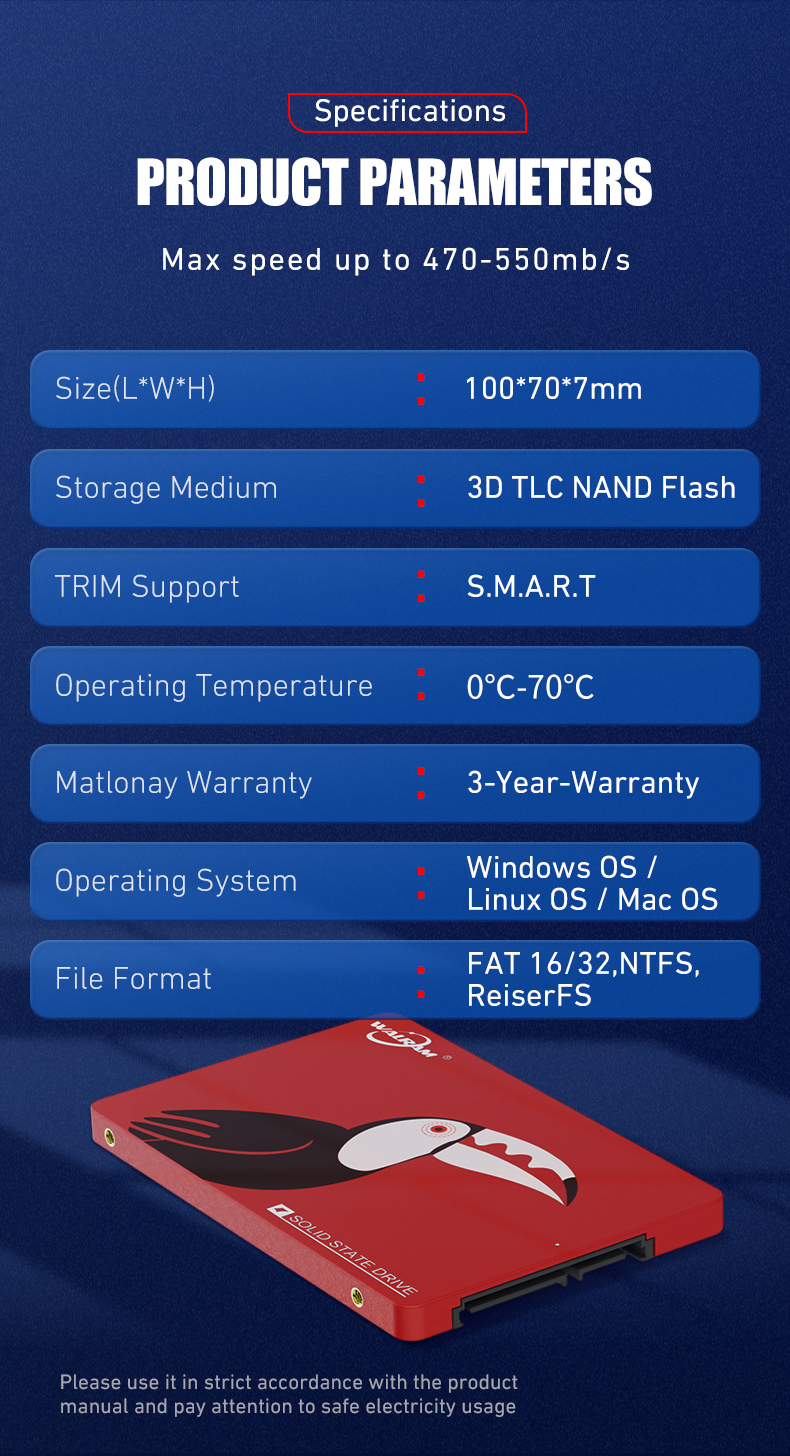 Walram Red Parrot 2.5" SATA3 SSD 120GB 128GB 240GB 256GB 480GB 512GB ...