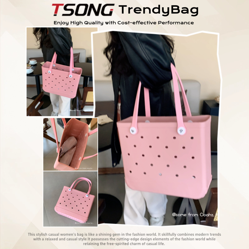 TSONG Waterproof EVA Rubber Tote Beach Bags for Women Rubber Type Tote Bag With High Quality ...
