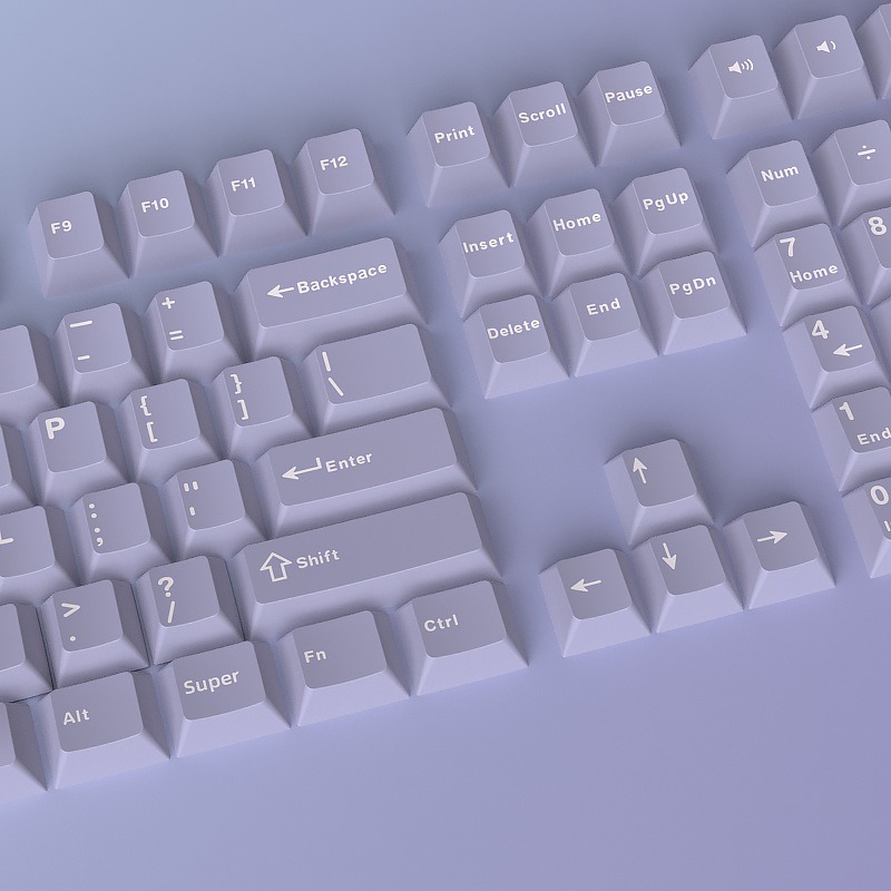 -LW- Red/Purple/Navy/Black Simple PBT Material CHERRY Profile 126 Keys ...