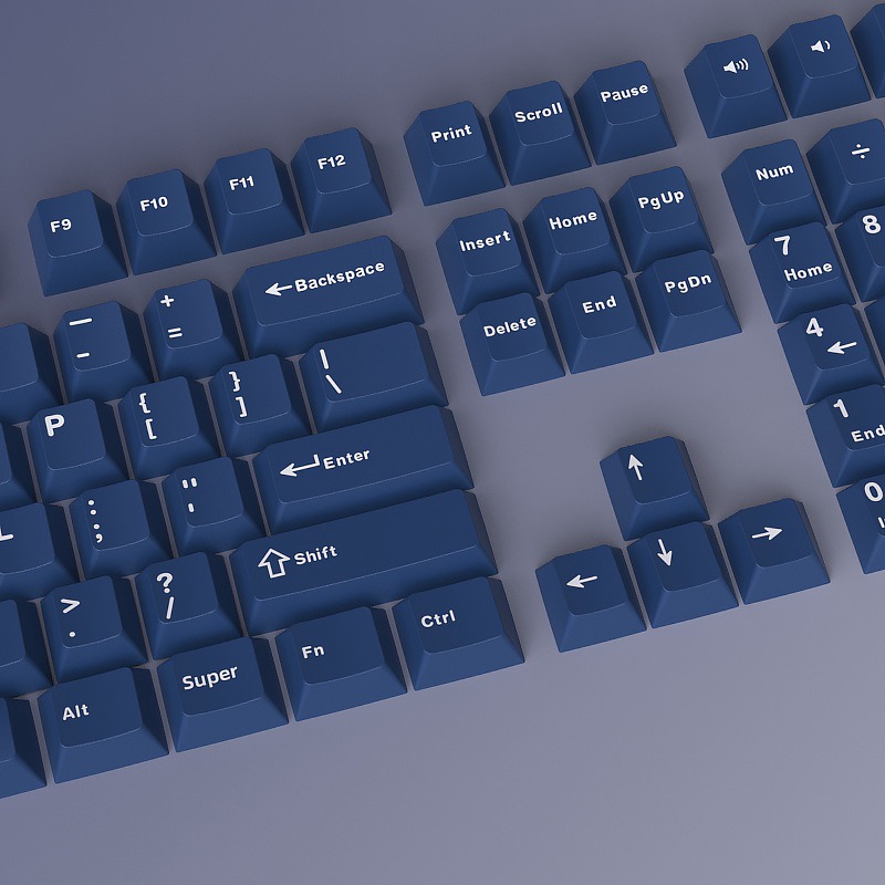 -LW- Red/Purple/Navy/Black Simple PBT Material CHERRY Profile 126 Keys ...