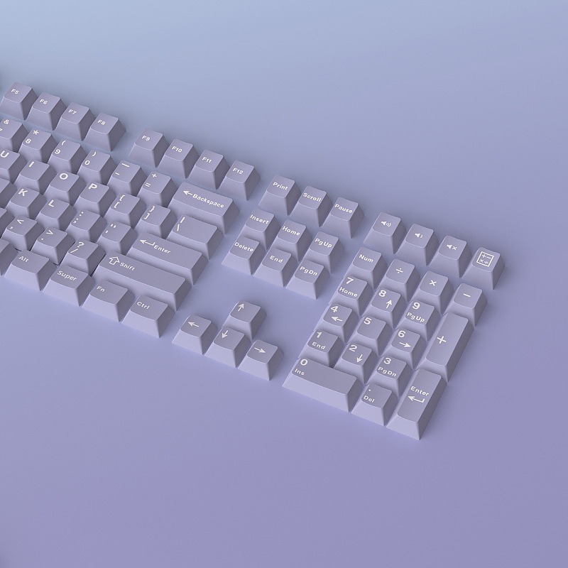 -LW- Red/Purple/Navy/Black Simple PBT Material CHERRY Profile 126 Keys ...