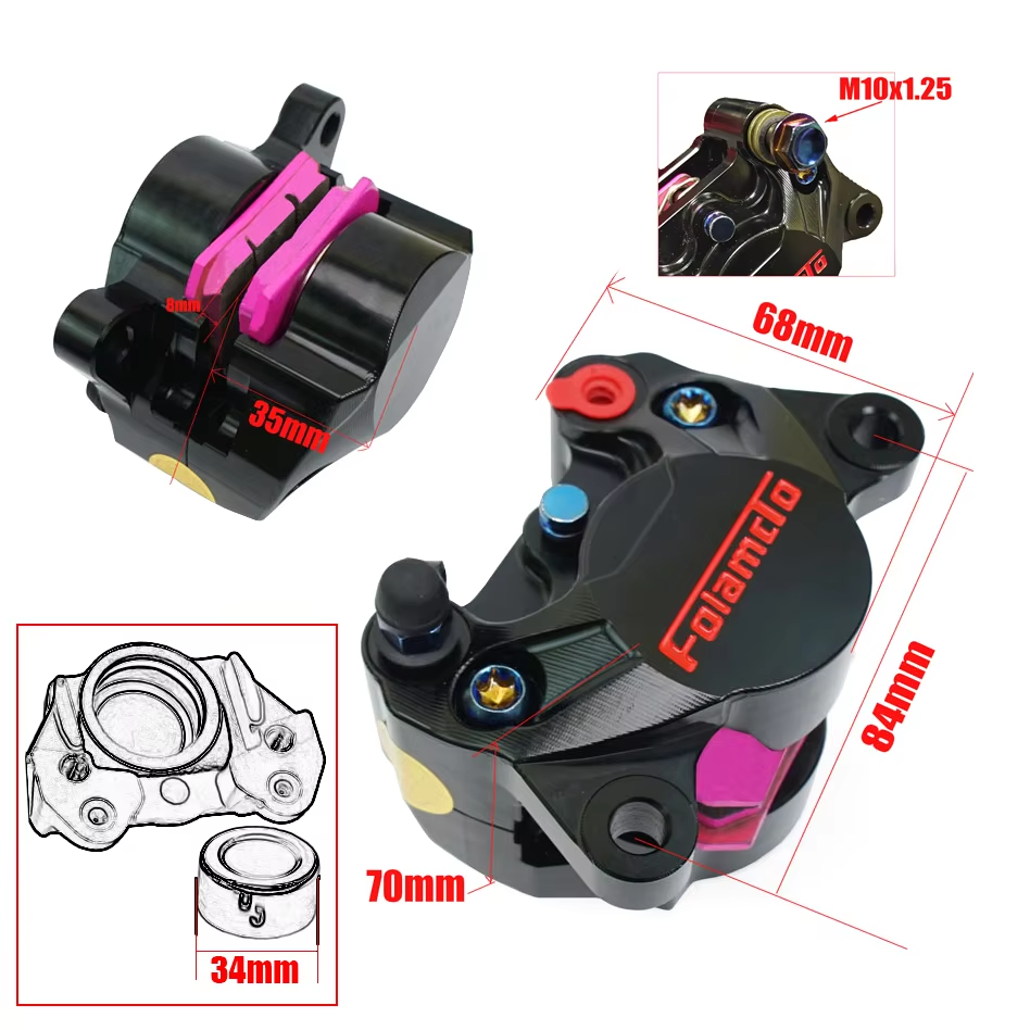 84mm Pitching Brake Caliper Motorcycle Front Rear Adapter Bracket 2 Piston for Pit Bike Pitbike ...