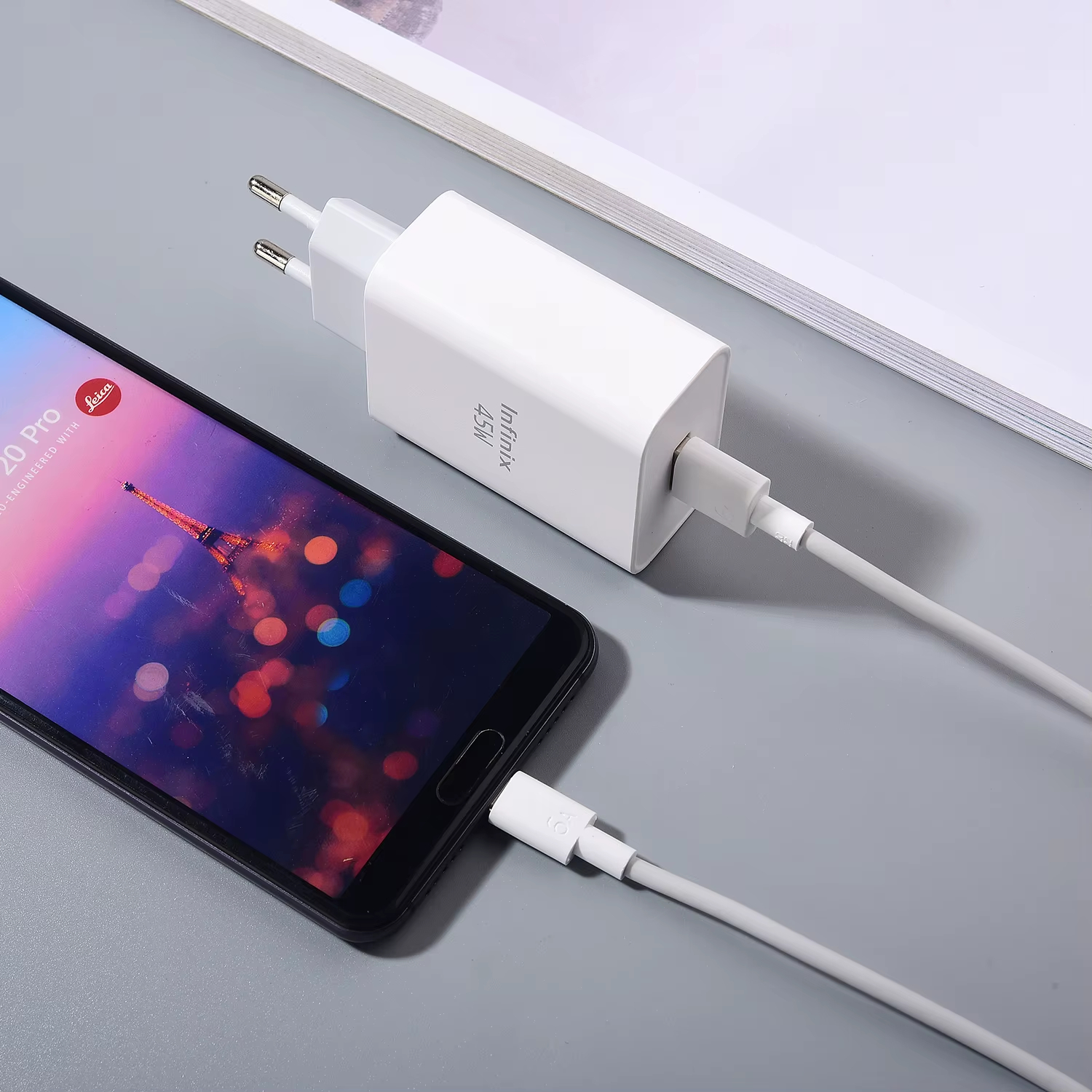 (Free) Infinix 45W Charger Super Fast Charging Power Adapter 6A USB C ...