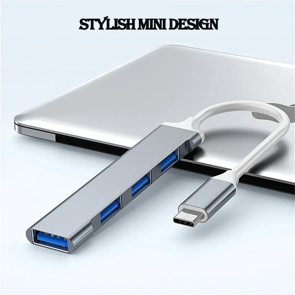 USB Hub Mini 4 Port OTG Type C Splitter High Speed 5Gbps For PC Laptop ...