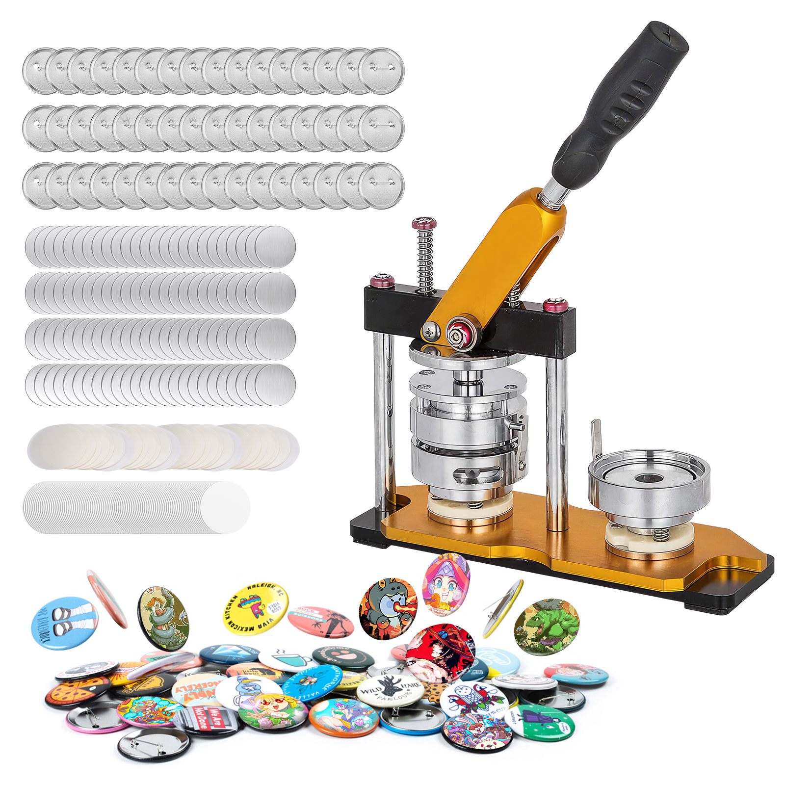 【Local Warehouse+COD】58mm Button Maker Machine, Rotate DIY Badge Pin ...