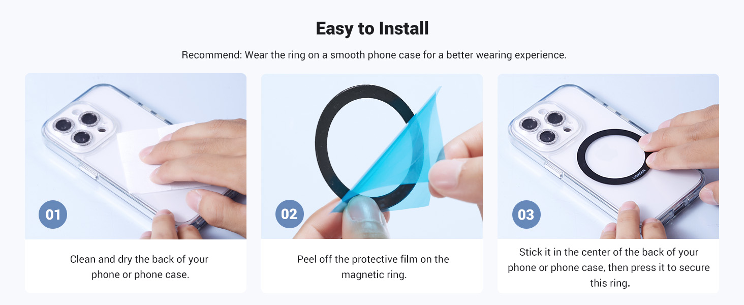 UGREEN Magnetic Sticker For Wireless Charger Metal Plate Ring For ...
