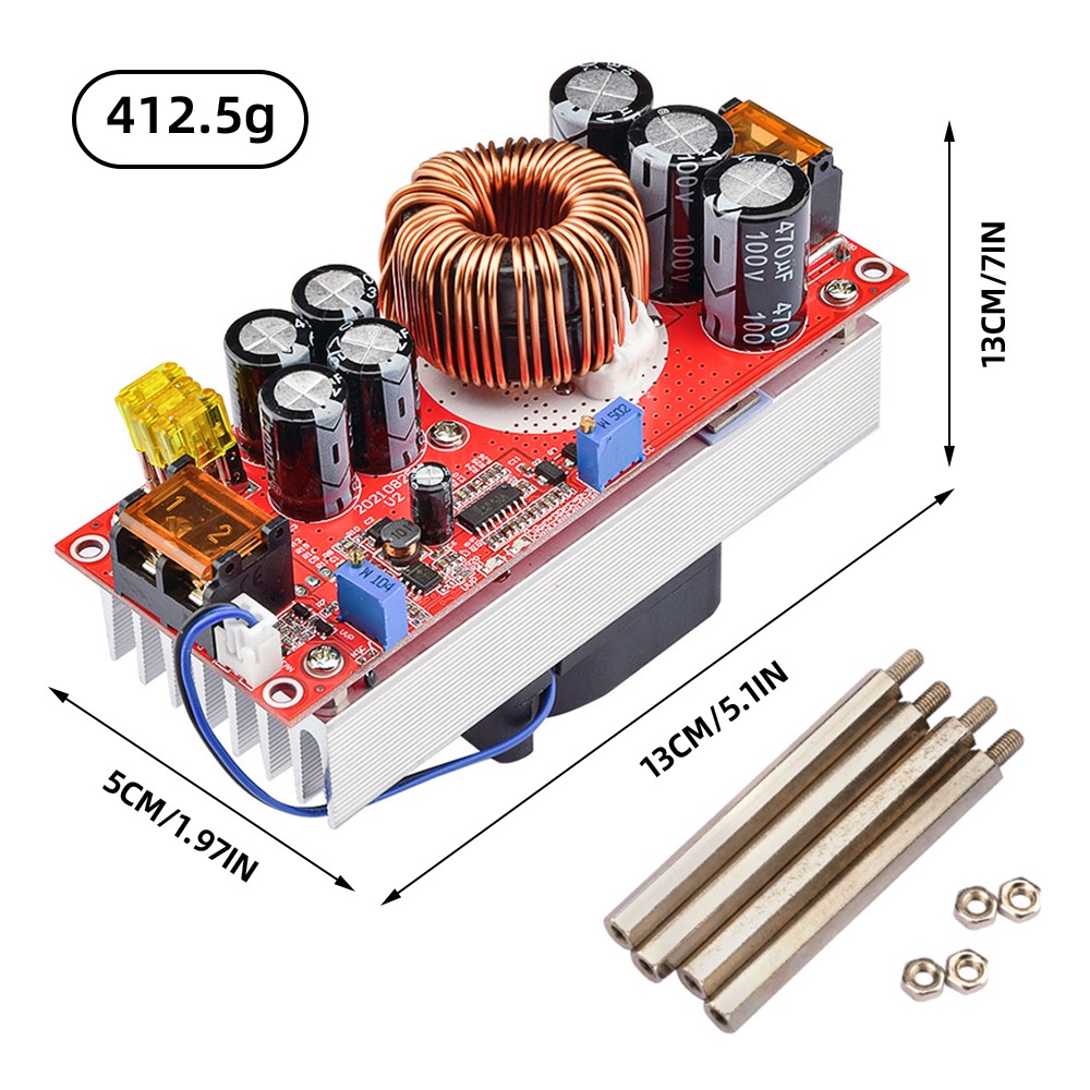 Pcbfun 1800W/1200W/1500W 40A/20A DC-DC Boost Converter Boost Power Module | Shopee Philippines