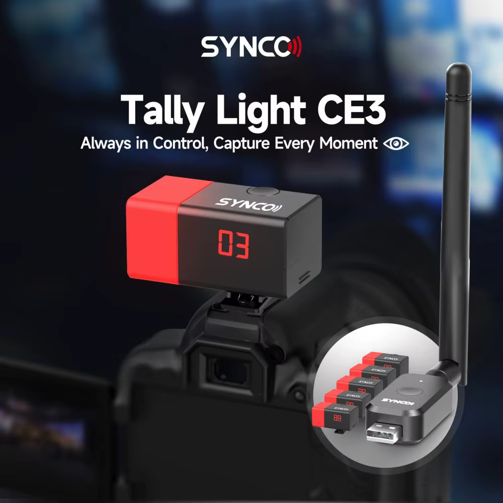 SYNCO CE3 Camera Eye Tally Light With Transmitter 2.4G Lora Wireless ...