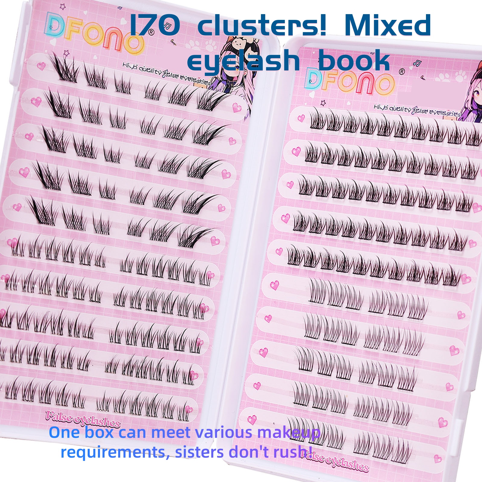 170 Clusters Glue-Free Lash Book - Fox Series 4 Styles, DIY Cluster ...