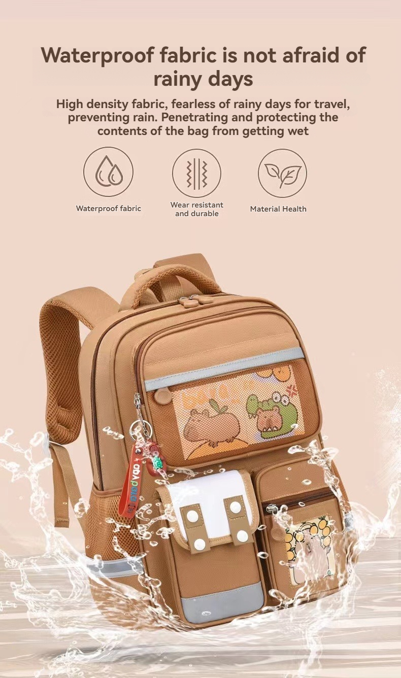 NEW Capybara Children's School Bag Multiple space Large Capacity ...