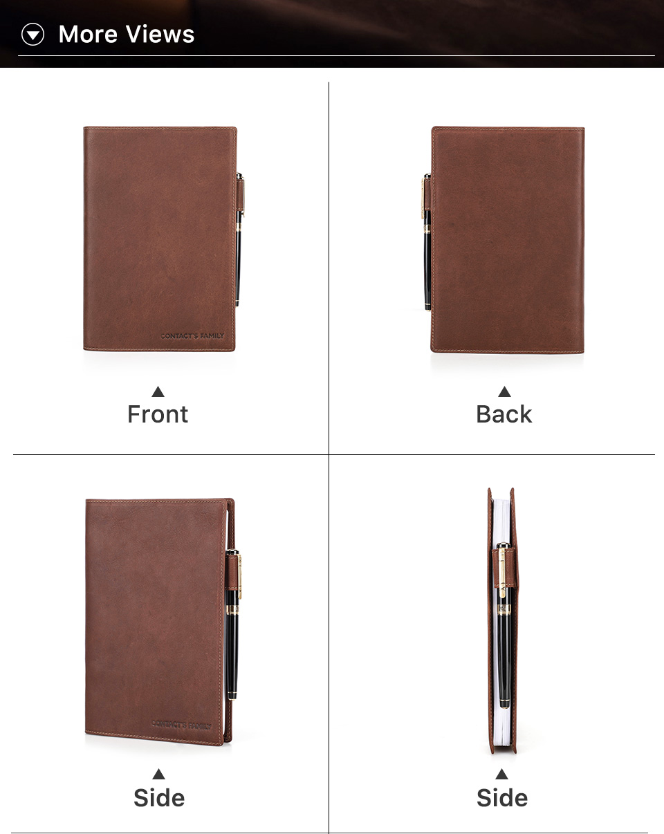 HIRAM Genuine Leather Book Cover for B5 A5 Notebook Leather Book Cover ...