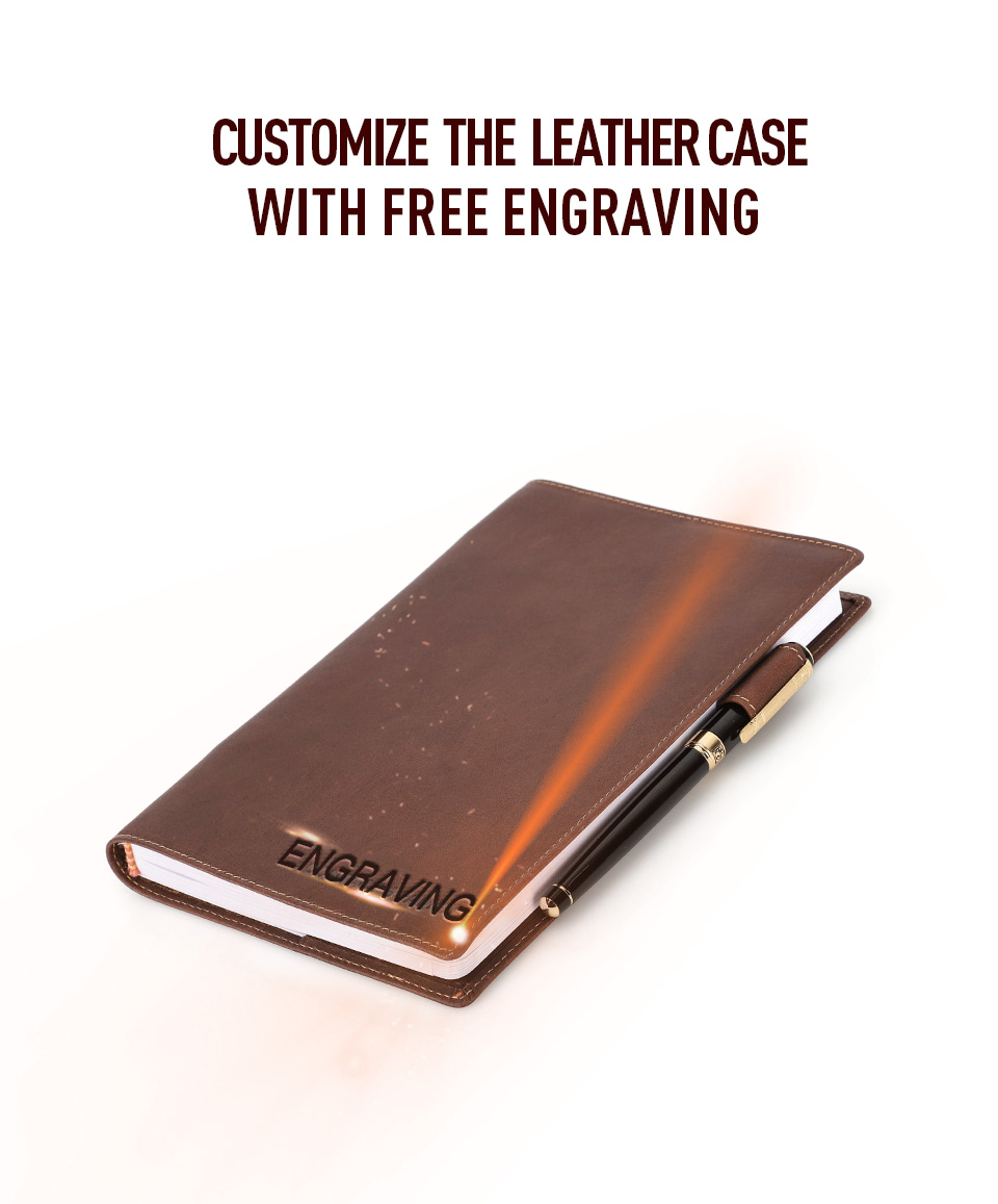 HIRAM Genuine Leather Book Cover for B5 A5 Notebook Leather Book Cover ...