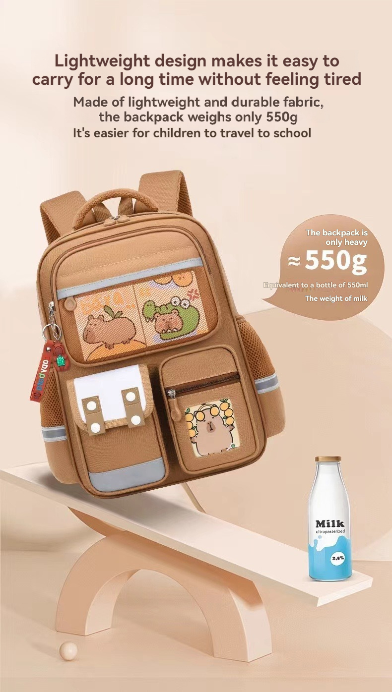 NEW Capybara Children's School Bag Multiple space Large Capacity ...