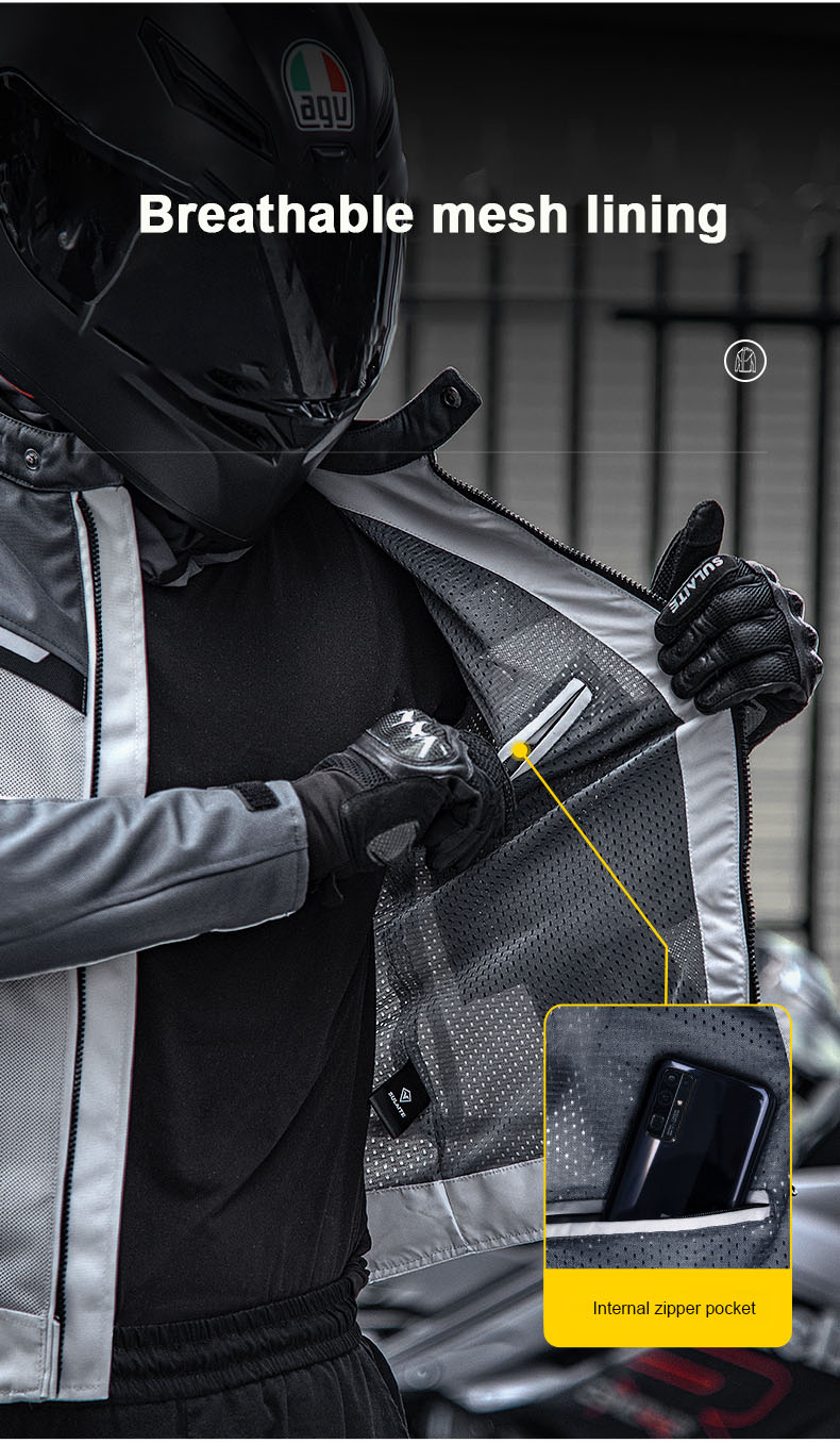 SULAITE Motorcycle Jacket Safety Breathable Professional Protection ...