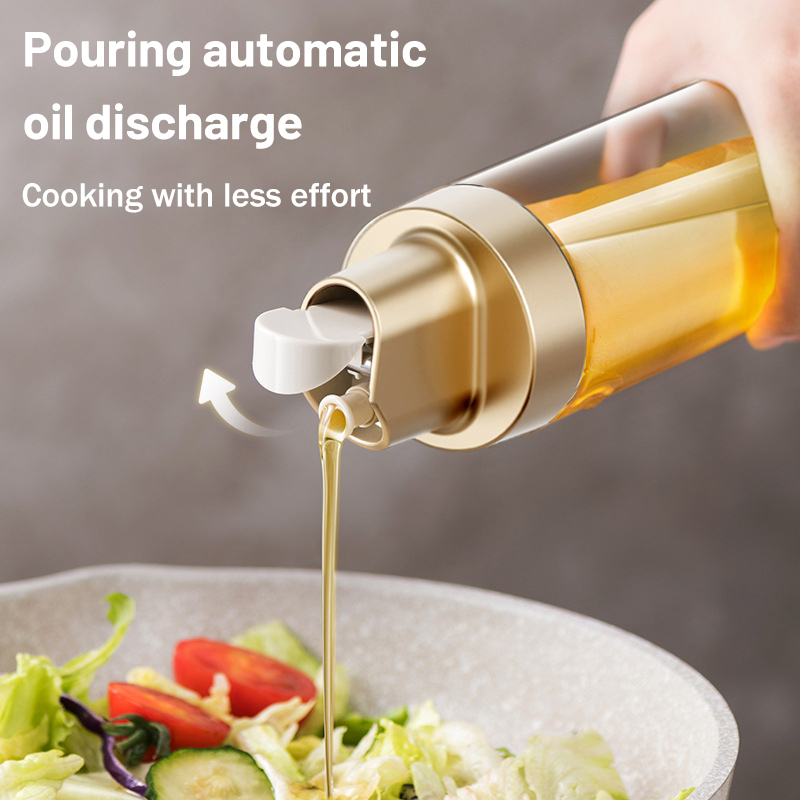 KIRA Glass Oil Container Automatic Open Cover Condiments Bottle 500ML ...