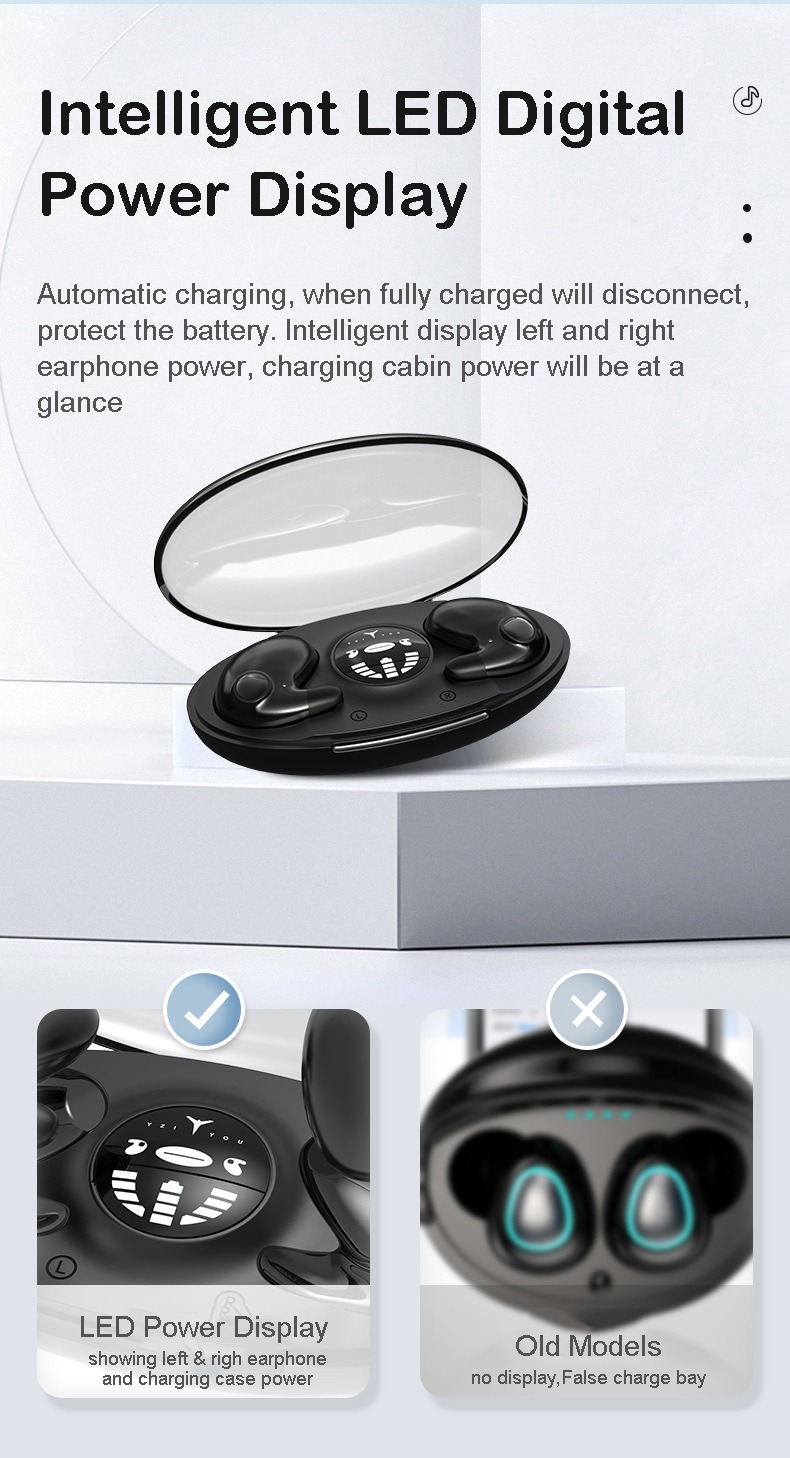 MD538 Earbuds Wrieless Bluetooth 5.3 Headsets Hidden In Ear IPX5 ...