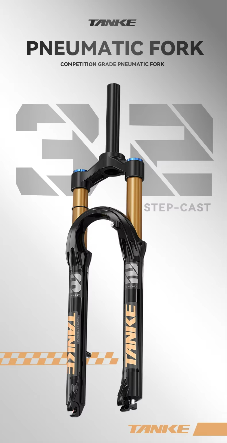 TANKE Bike Fork Rebound Adjustable MTB Air Front Suspension 26/27.5/29 Inch 120mm Travel Quick ...