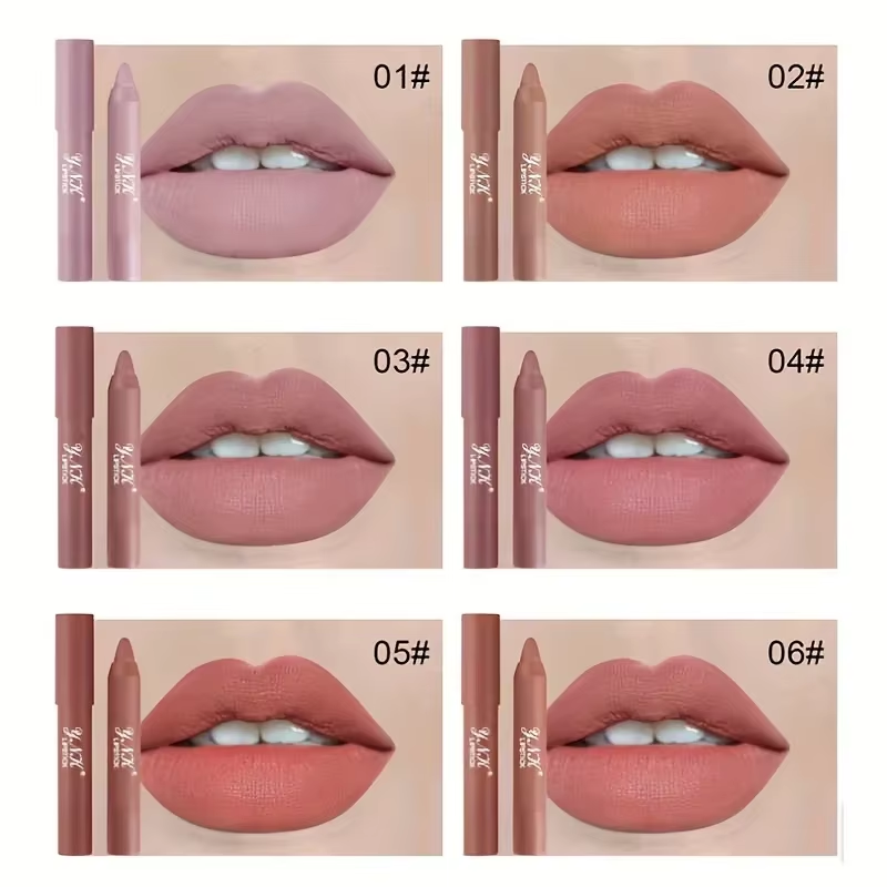 Nude Series Velvet Matte Lipstick Pencil Waterproof Long Lasting Red ...