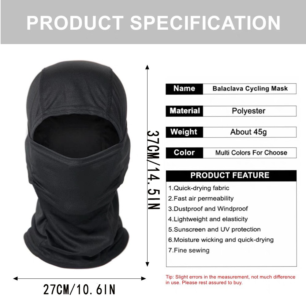 Breathable Mesh Balaclava Mask- UV Protection Motorcycle Face Cover ...