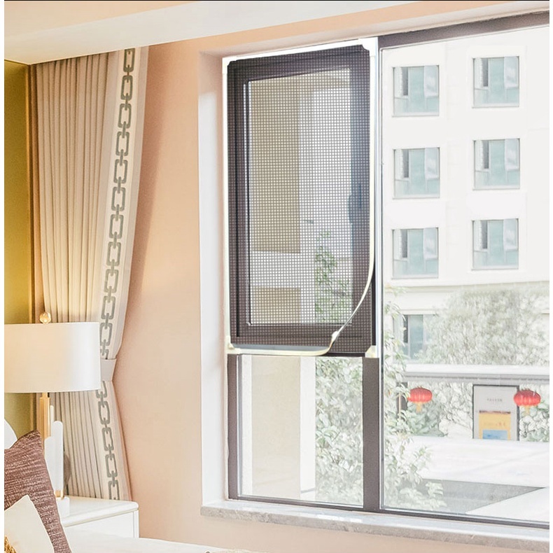 Strong magnetic screen window net with adjustable frame DIY custom mesh ...