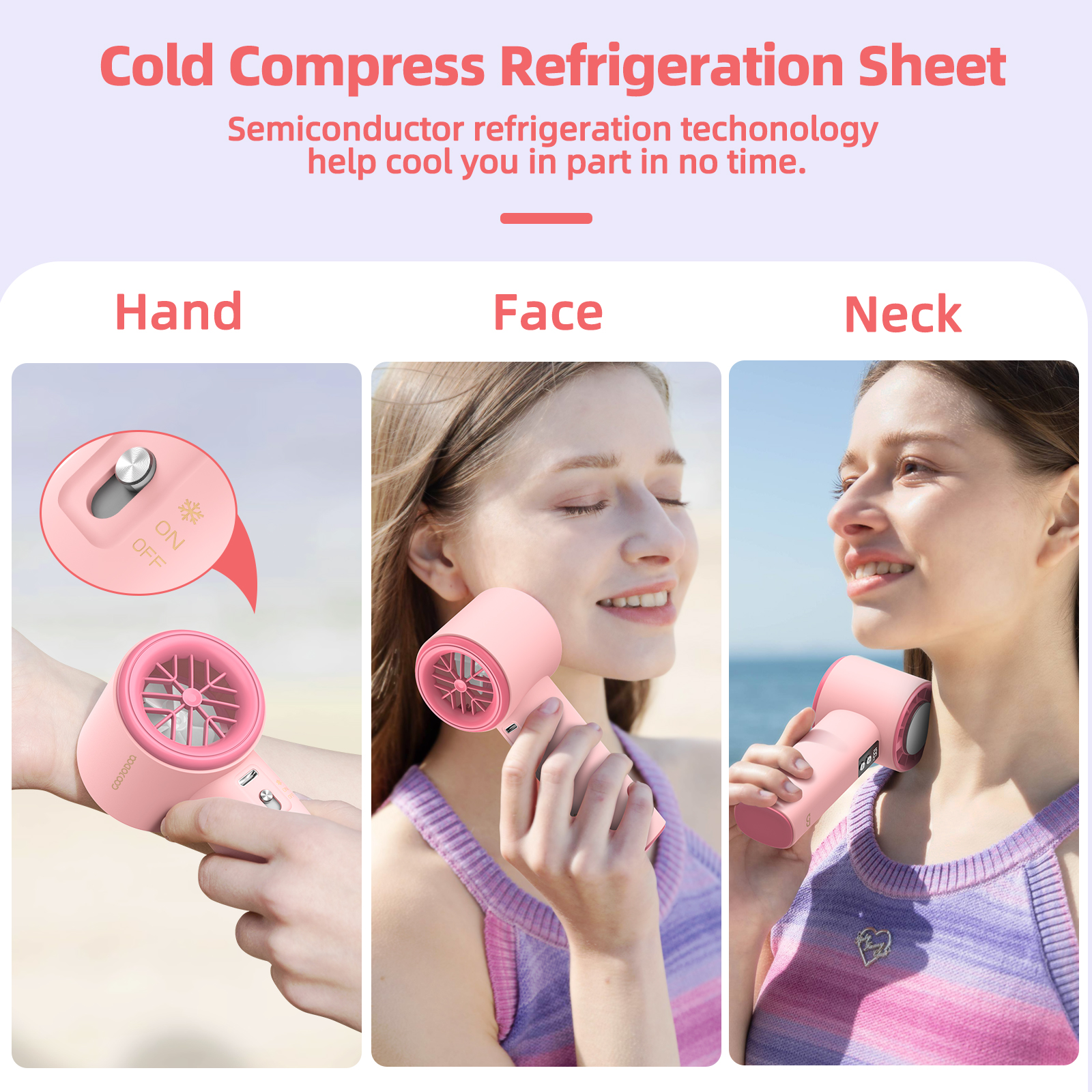 GOOJODOQ 4000 mAh Turbo Jet Mini Fan Rechargeable Handheld Portable ...