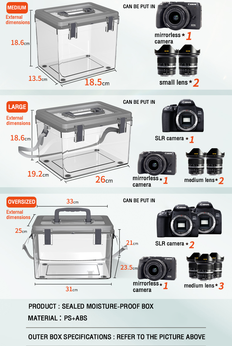 dry box Digital hygrometer Silica Gel Desiccant Sealing thickening Anti ...