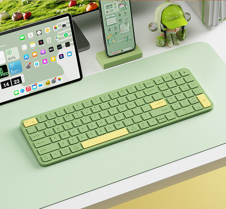 BOW Slim HD363CL-2 Dual-mode keyboard Type-C Rechargeable Green Cute ...