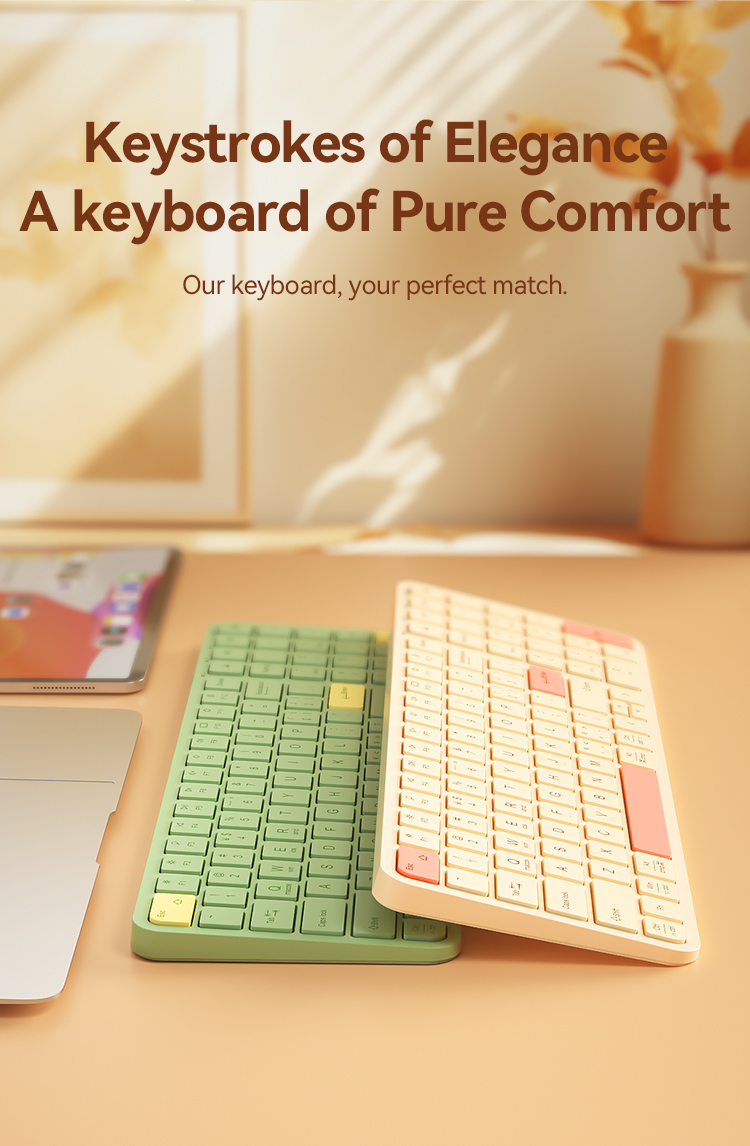 BOW Slim HD363CL-2 Dual-mode keyboard Type-C Rechargeable Green Cute ...