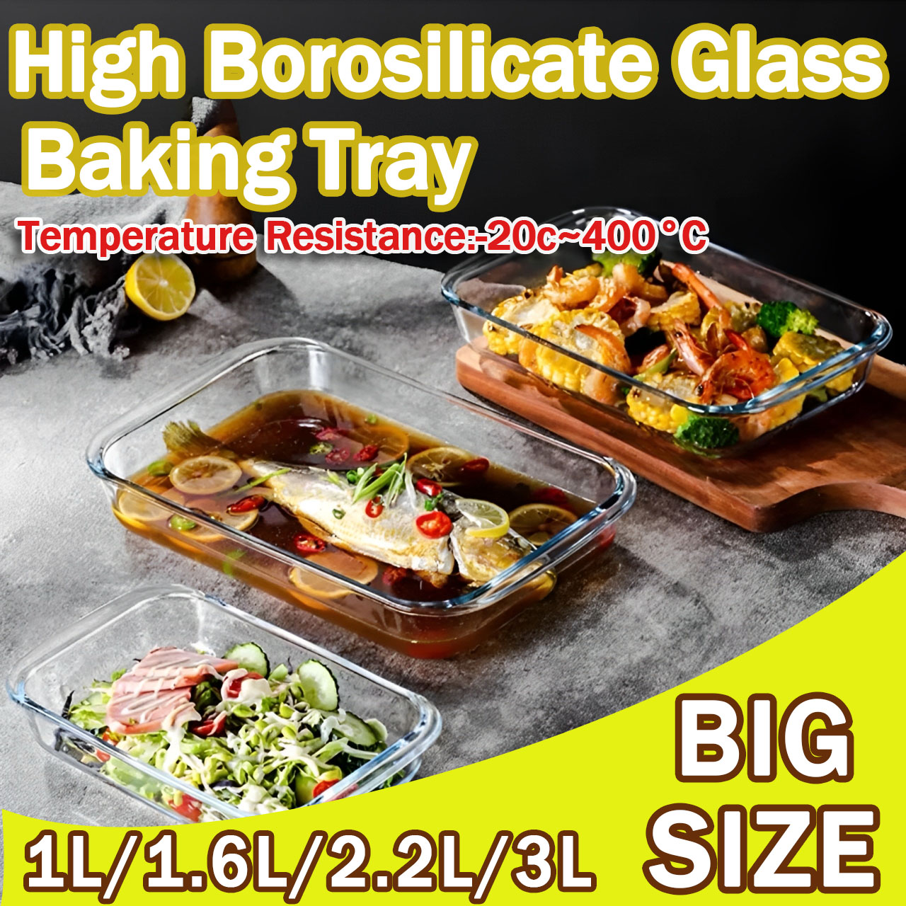 Borosilicate Glass Baking Dish For Baking Heat-Resistant Microwave Oven ...