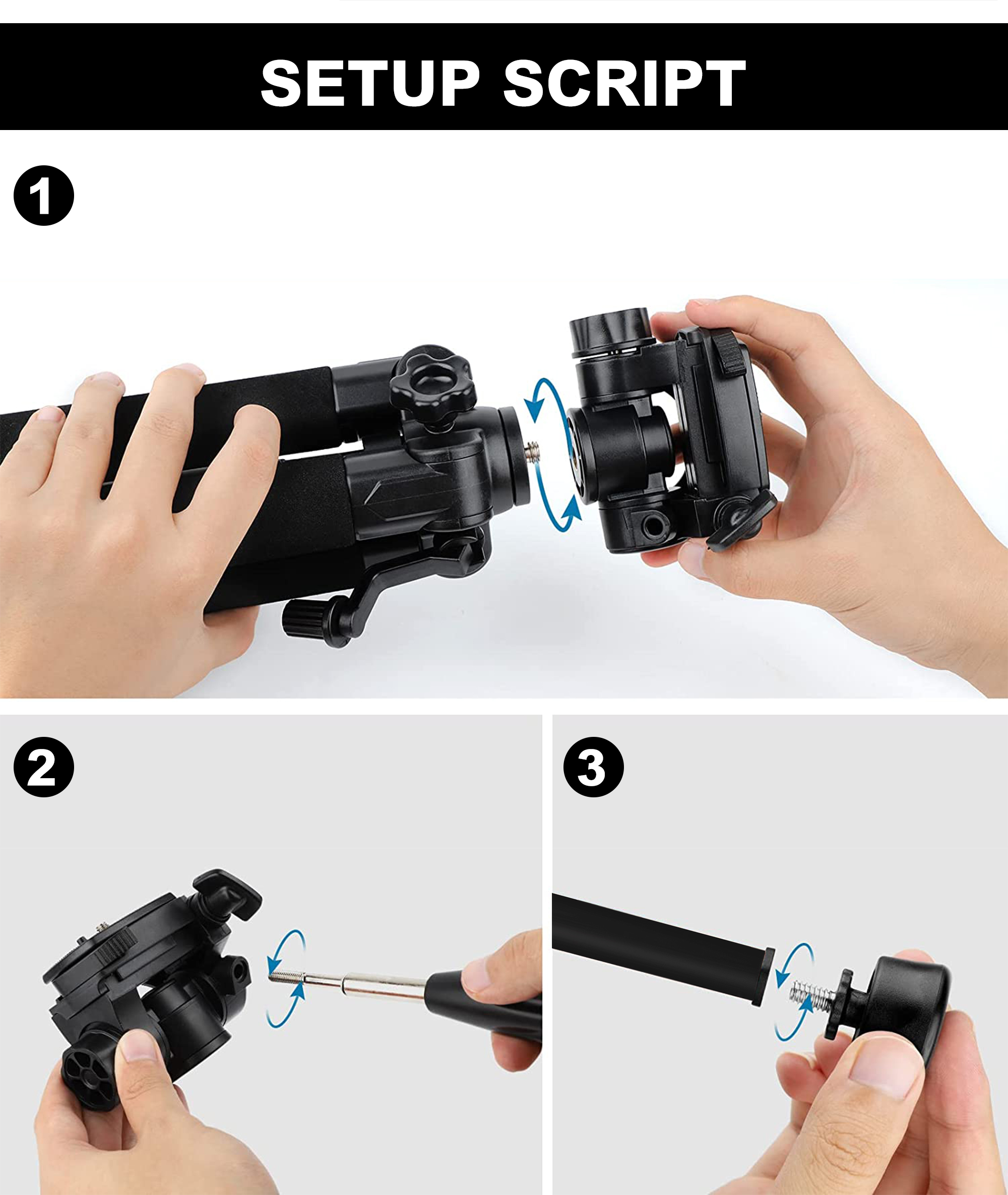 Zomei tripod Q188 Camera tripod Aluminum Alloy Tripod with 3-Way Pan ...