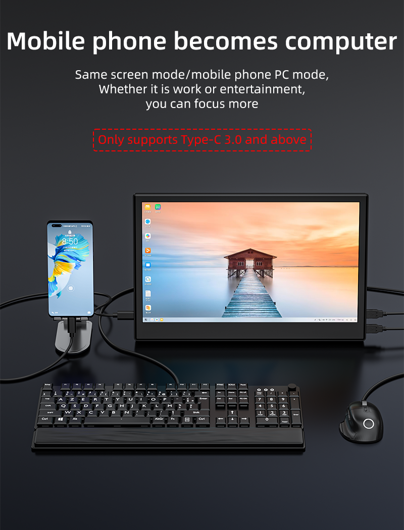 Byone11.6 inch Ultra-thin Portable LED Monitor Full HD Screen Gaming ...