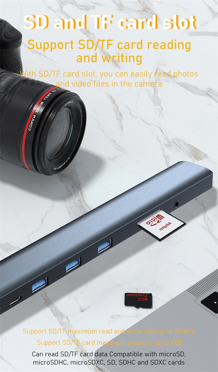 10 in 1 USB C HUB Docking Station Type C To 4K HDMI USB3.0 PD 100W ...