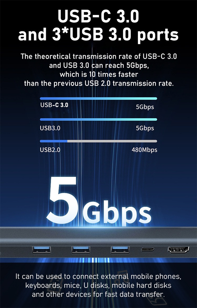 10 in 1 USB C HUB Docking Station Type C To 4K HDMI USB3.0 PD 100W ...