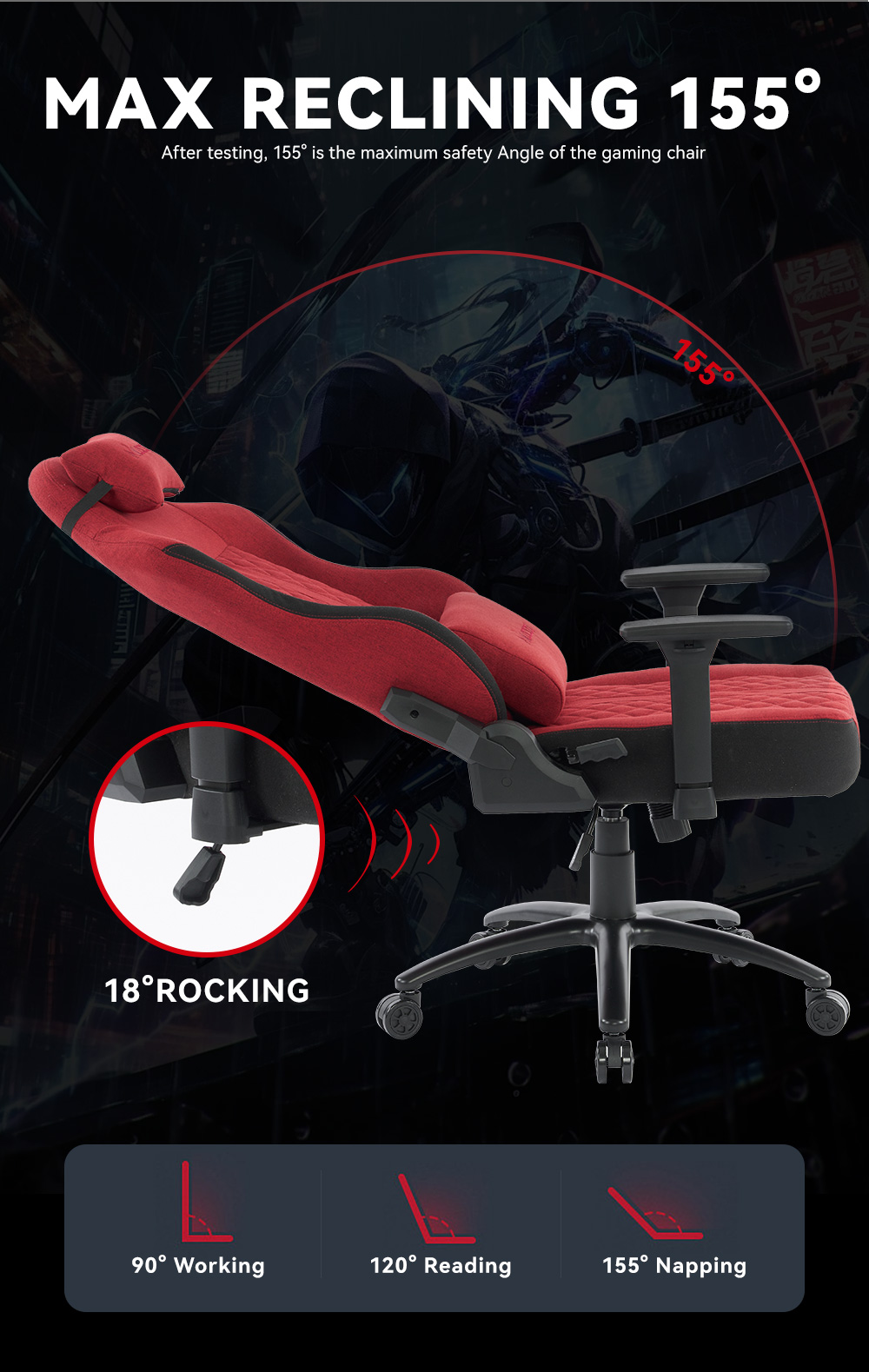 MUSSO Aeolus Series 199P Gaming Chair with Wide Seat Large Size High ...