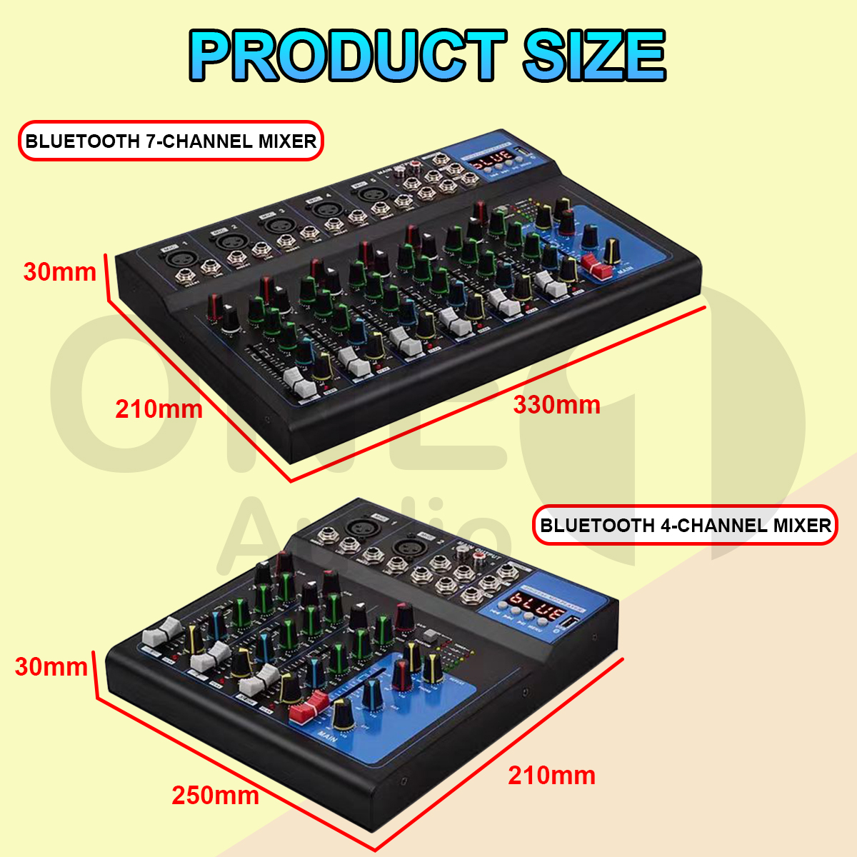 MIXER F4-USB F7-USB 4/7 Channel 12V Mixer W/Bluetooth Sound Mixer ...