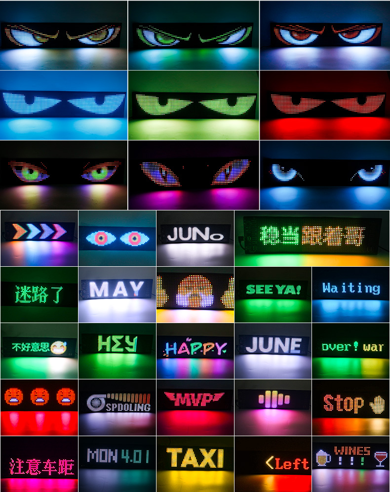 Soft Foldable Devil's Eye LED DIY Soft Screen Truck Sign Remote Control ...