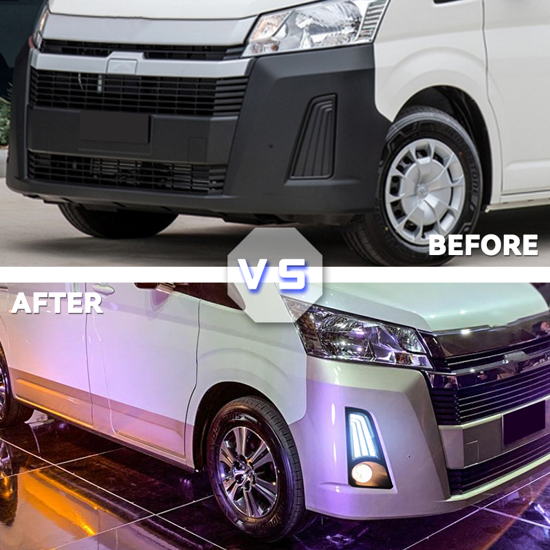 2Pcs LED Car Fog Lamp DRL Daytime Running Light for Toyota Hiace ...