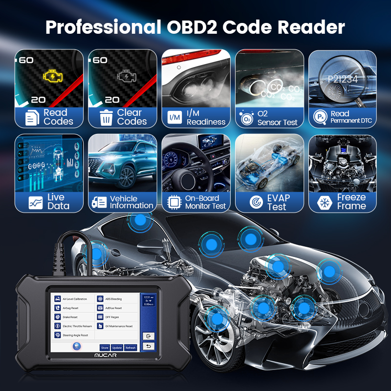 MUCAR CS4/CS6/CS90/CS99 Car Diagnostic Tools Obd2 Code Reader System Diagnosis+Resets Functions ...