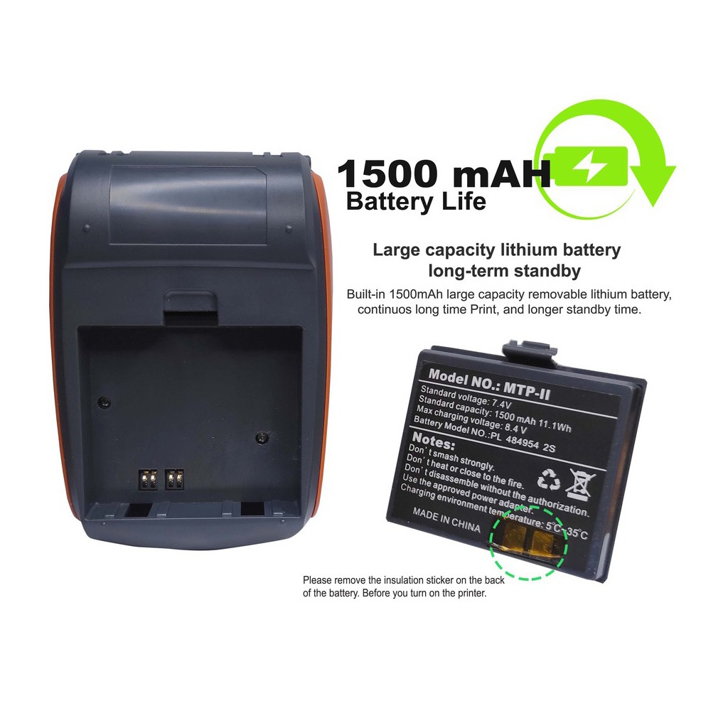 Portable Receipt Mini Thermal Printer Bluetooth Ink Free Printer ...