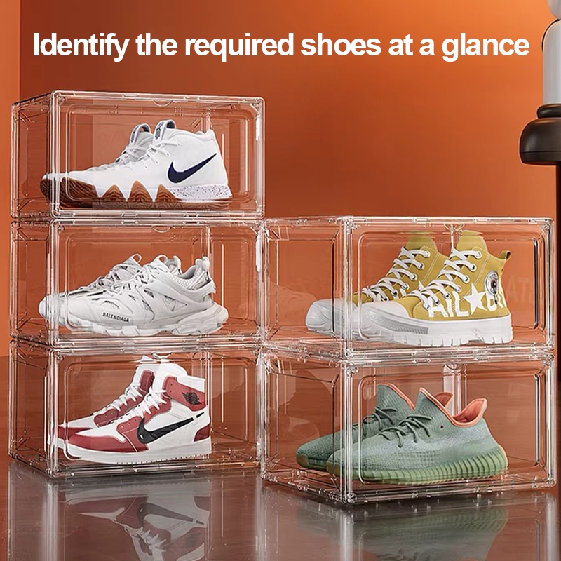 Acrylic sneaker shoes rack clear shoe box storage cabinet shoe rack ...