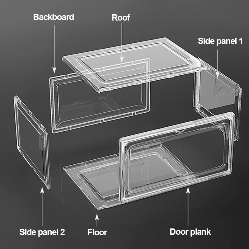 Acrylic sneaker shoes rack clear shoe box storage cabinet shoe rack ...