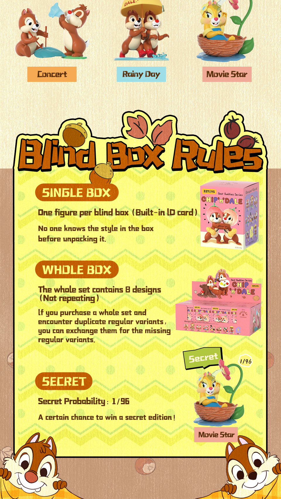 52TOYS Disney Chip 'n' Dale Best Buddies Series Blind Box Figure Toy ...