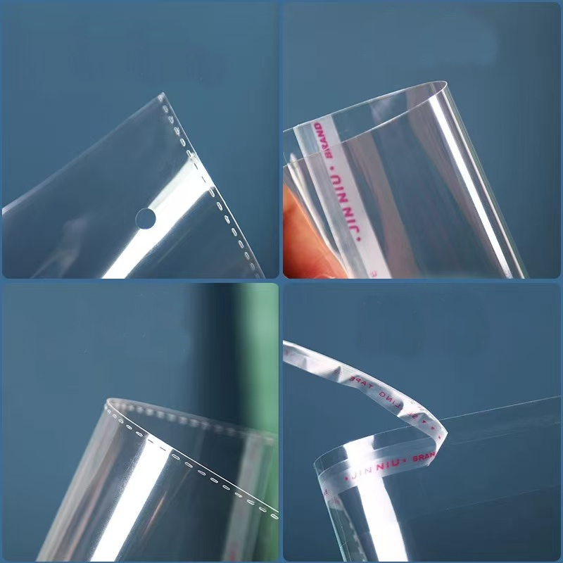 Transparent OPP Plastic Bags with Adhesive Seal: 100-Pack Clear Glass ...