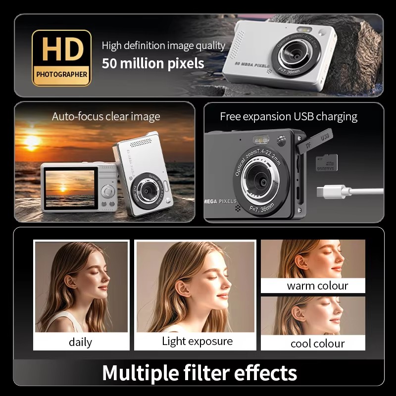 1080Pdigital camera Autofocus camera 2.4-inch IPS display, video ...