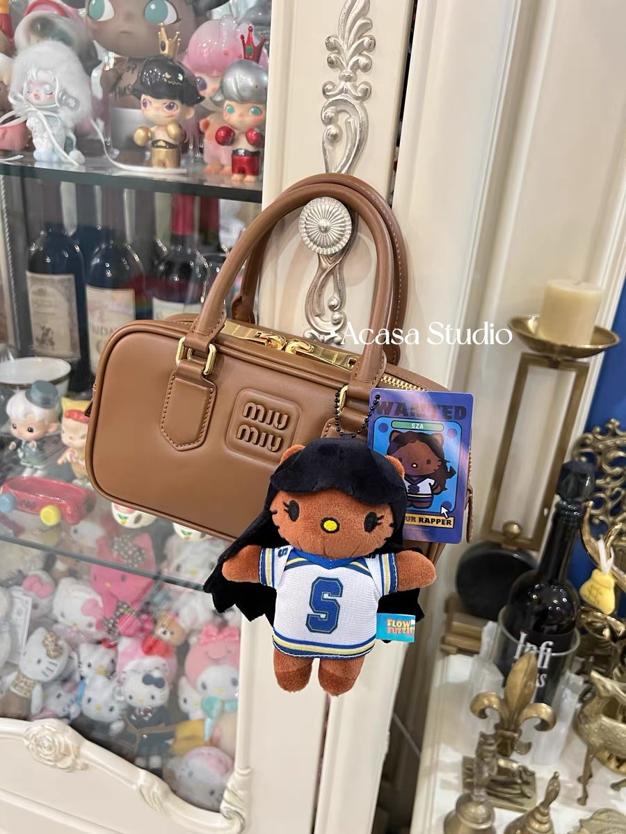 Black Leather rapper Rap helloKitty Bag Pendant Dirty Braid Hello Kitty ...